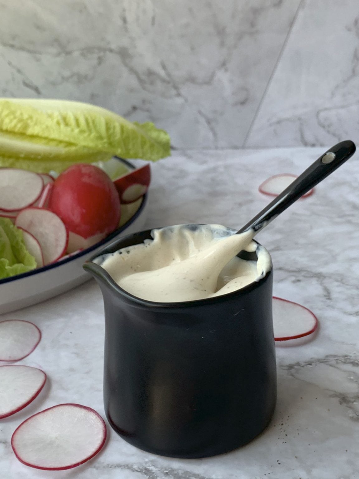 Remarkably Easy Sour Cream Dressing with Red Wine Vinegar